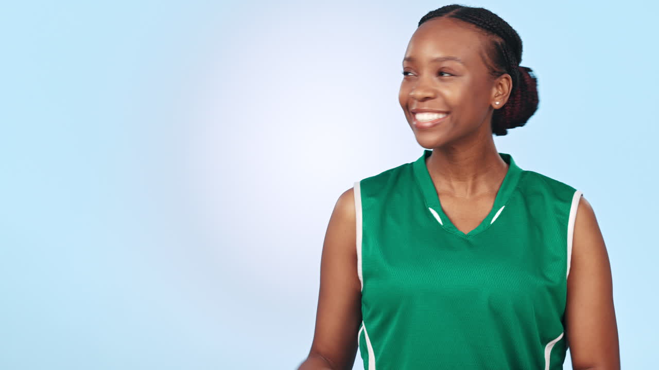 Netball, Black Woman Point And Studio Sports Info Free Stock Video ...
