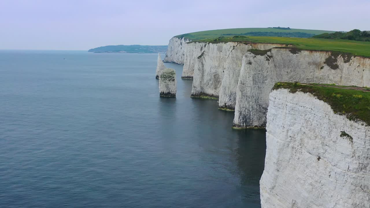 Premium stock video - Beautiful aerial over the white cliffs of dover ...