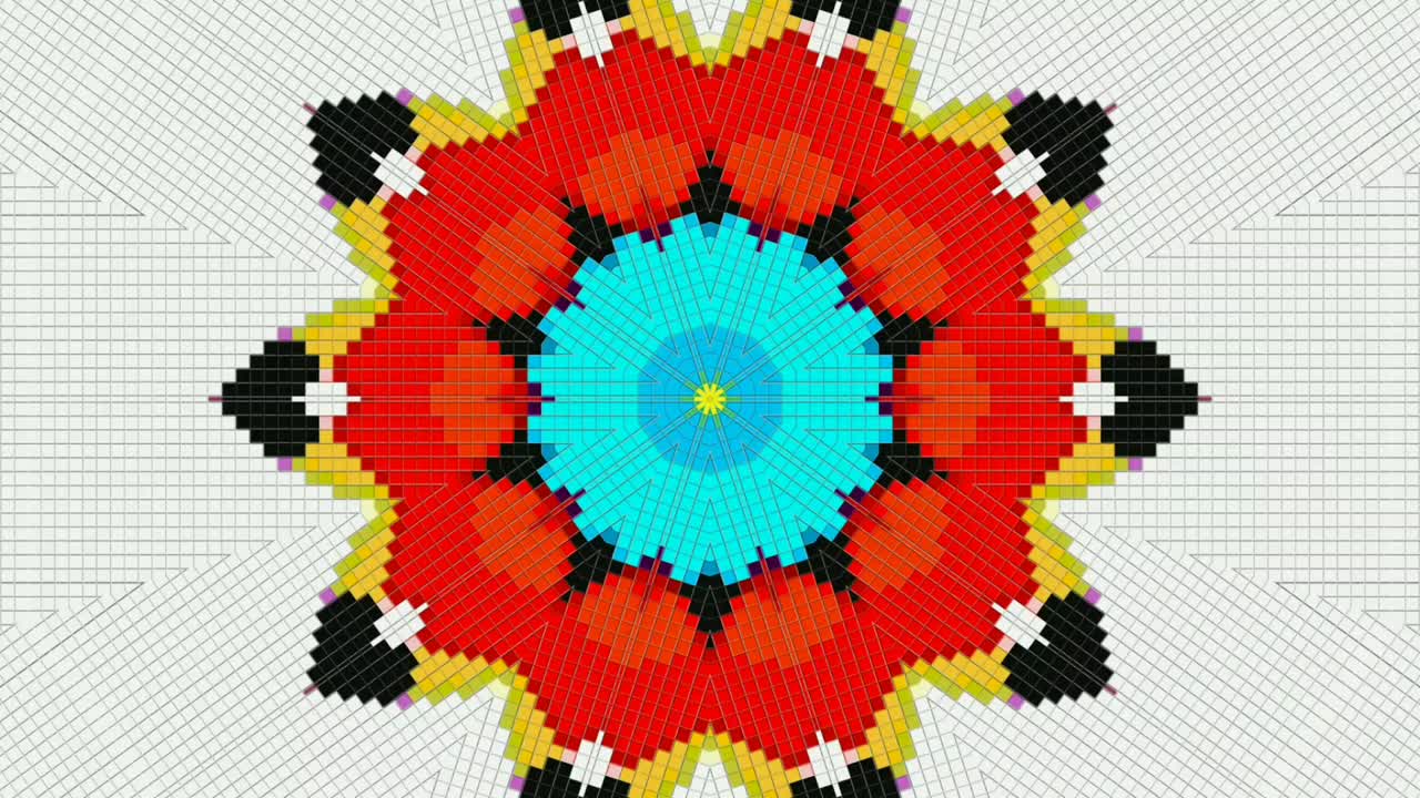 Premium stock video - Graphic formation from the center of the pixel ...