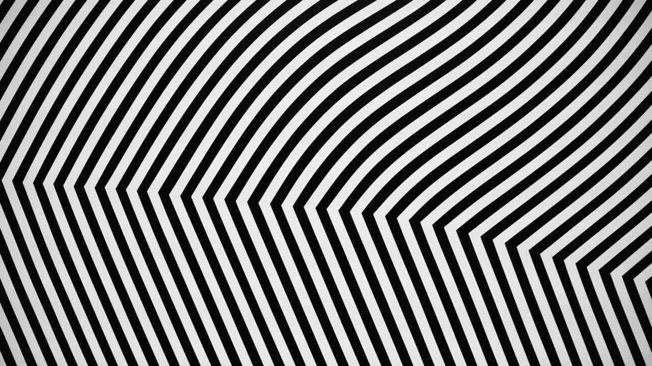 프리미엄 스톡 영상 창의적인 추상적인 흑백 그림 구부러진 선 기하학 광학 착각 요소 제브라 스타일 트리피 단색 디자인 예술 패턴 질감 일러스트 배경 배경
