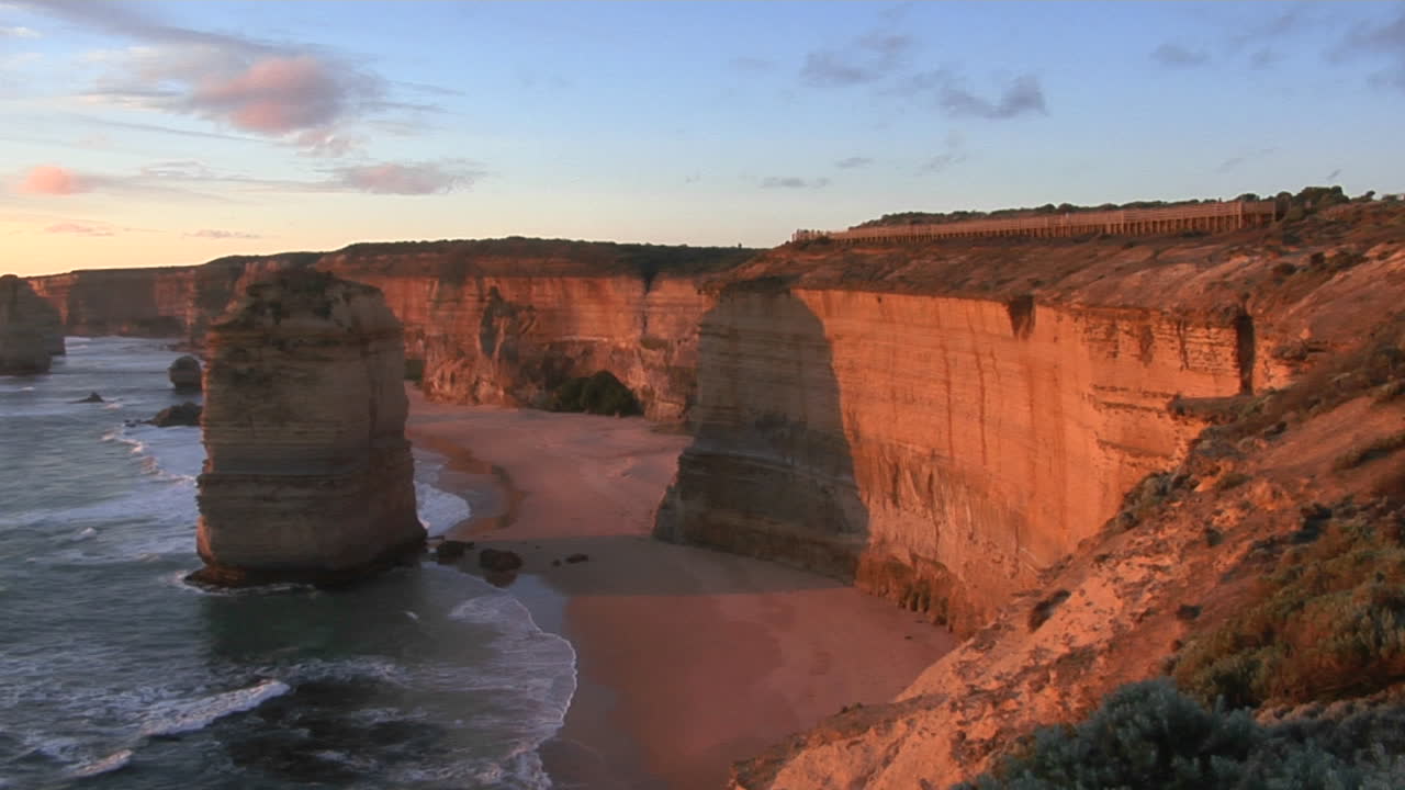 Premium stock video - The twelve apostles rock formation stands out on ...