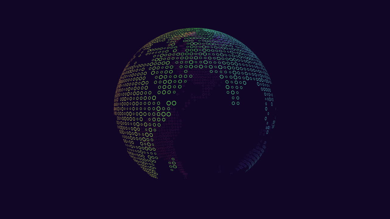 Premium stock video - Global pixelated data visualization colorful ...