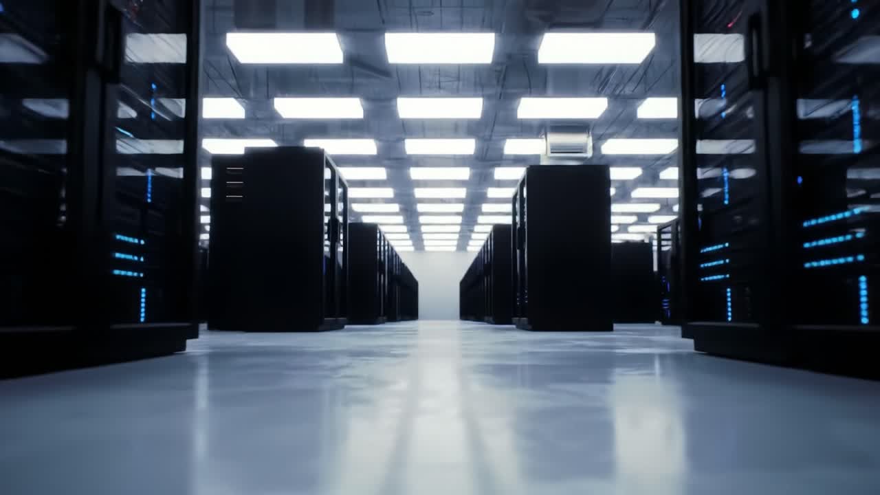 Modern Data Center Interior | Premium Stock Video Footage