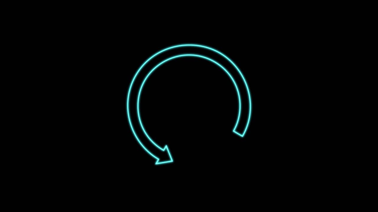 Glowing blue arrow smoothly rotates clockwise in a continuous loop ...