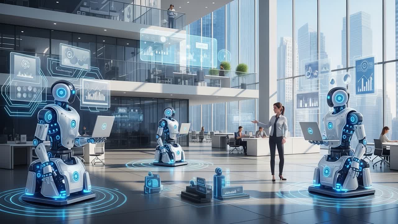 A Collaborative Workspace Featuring Advanced Robots Engaging with Human ...