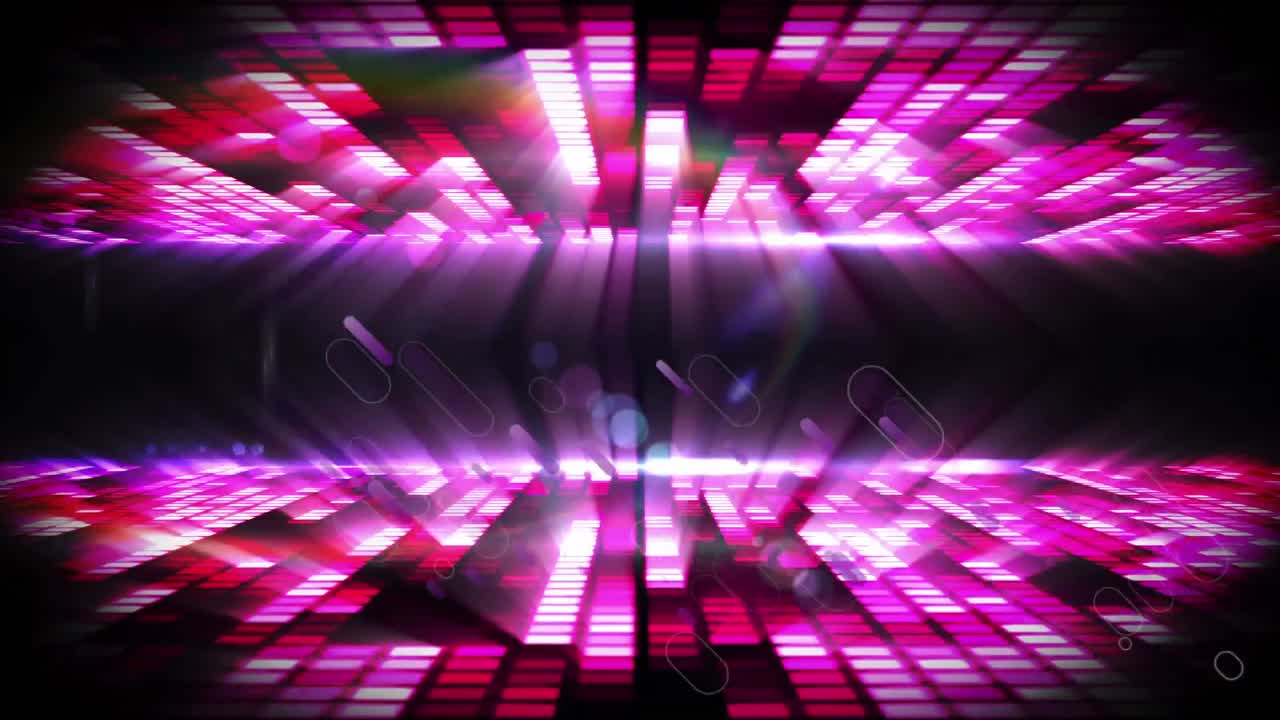 Animation of pink disco lights and light trails Premium Stock Video Footage