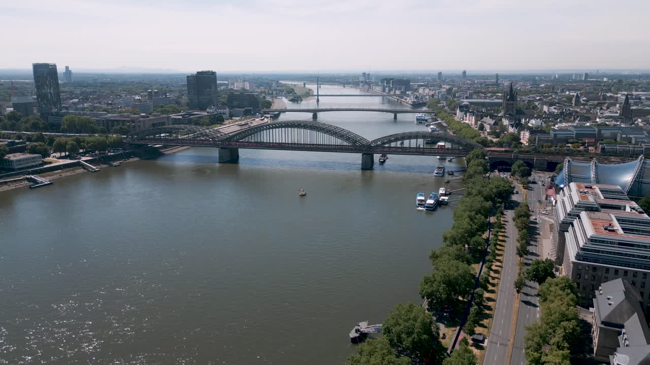 Cologne, North Rhine-Westphalia, Germany - aerial bird drone flight ...