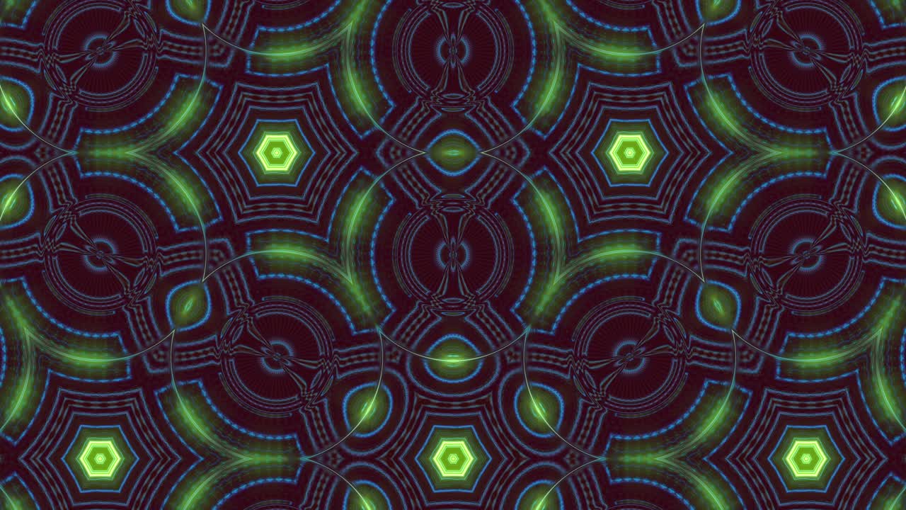 Seamless Loop Of Psychedelic Green Pulsing Concentric Circles Interlaced And Connected In ...