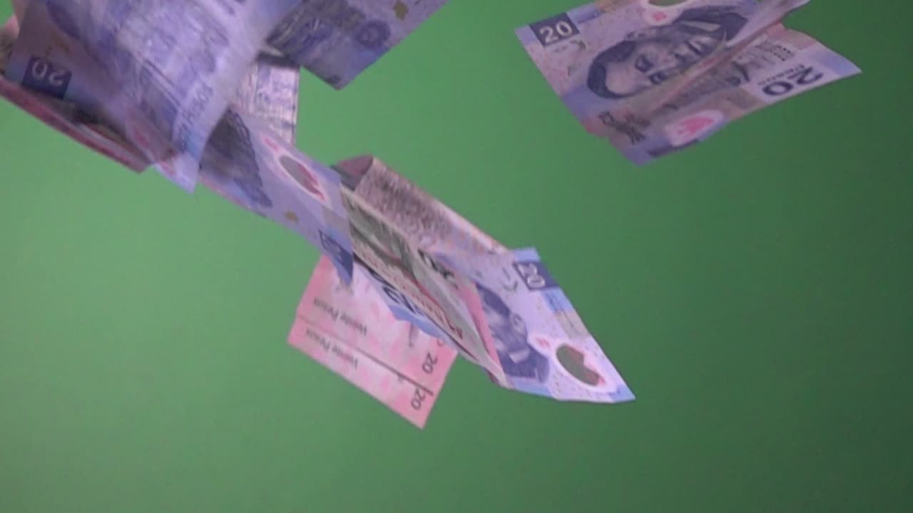 Mexican Bills Of 20 Pesos Falling Free Stock Video Footage Download ...