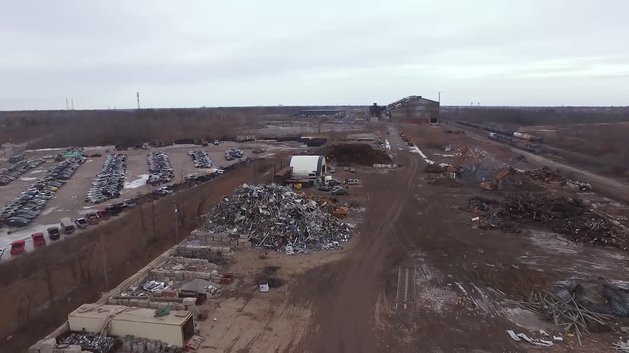 Drone Flyover Of Wrecking Yard Free Stock Video Footage Download Clips Industry