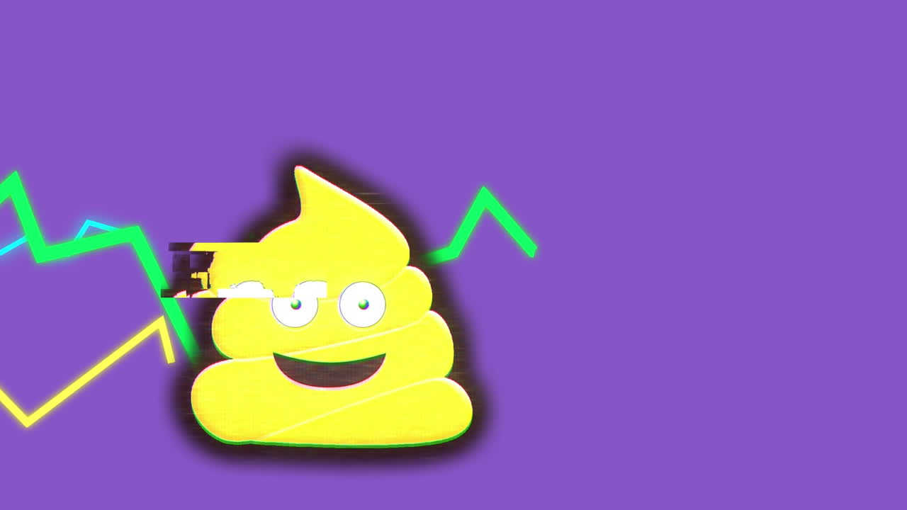 Animation of poop icon over diagram | Premium Stock Video Footage