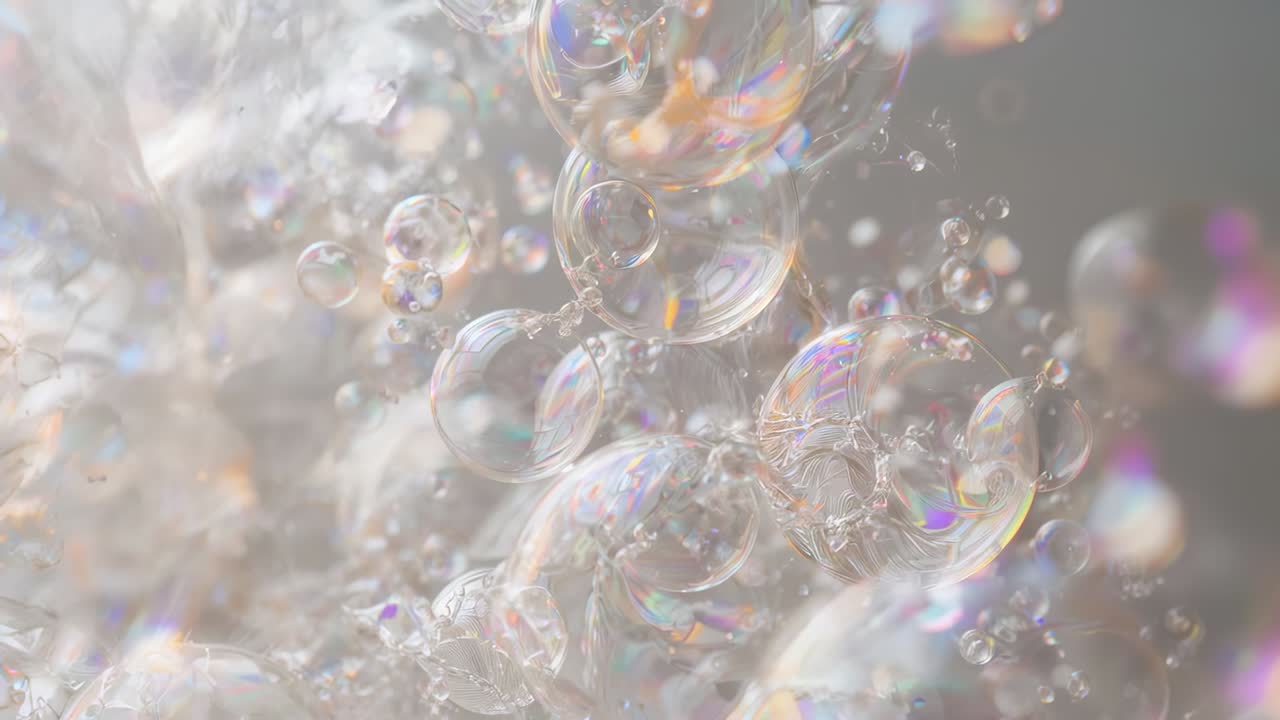 Drifting dense soap bubble clump being nudged by slight airflow in ...