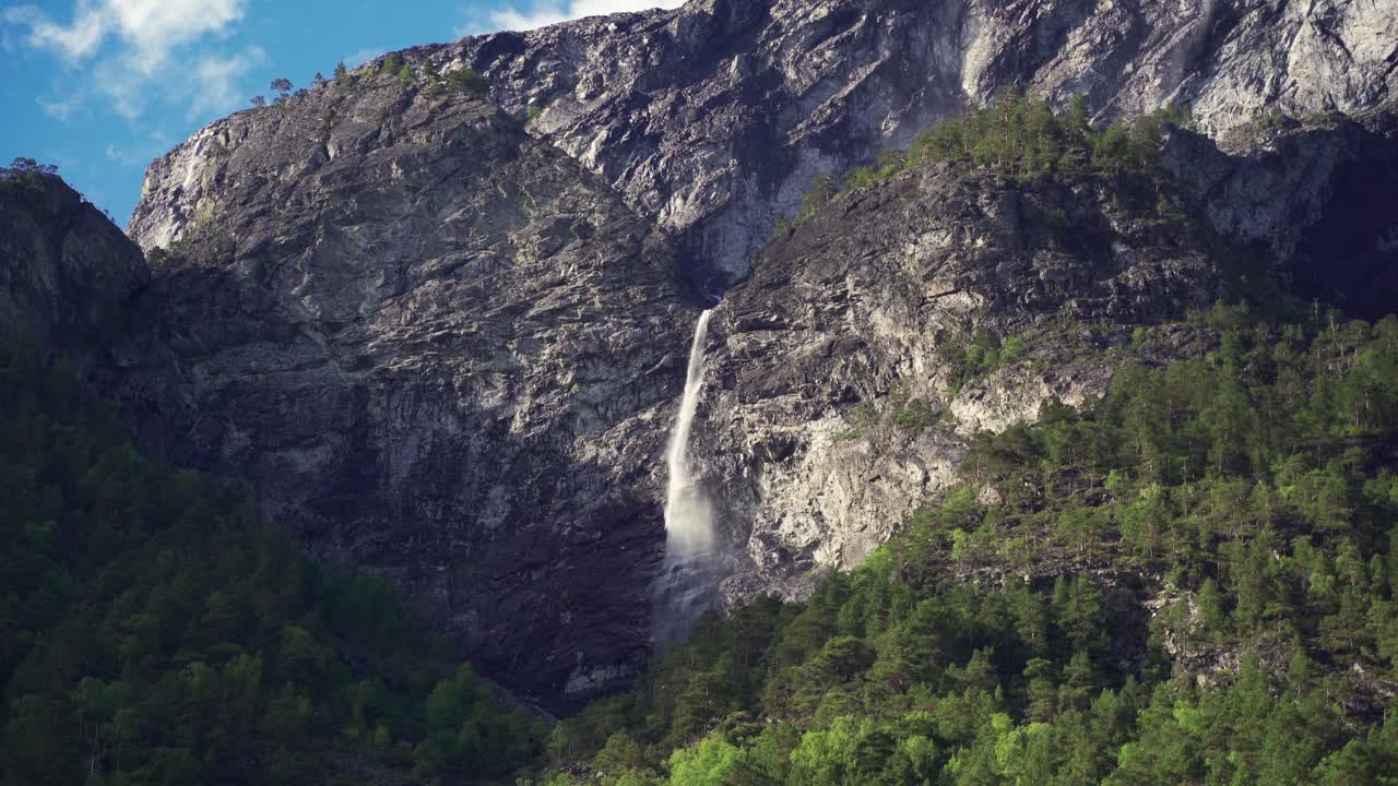 One Of Many Waterfalls In The Naeroy Fjord Free Stock Video Footage ...