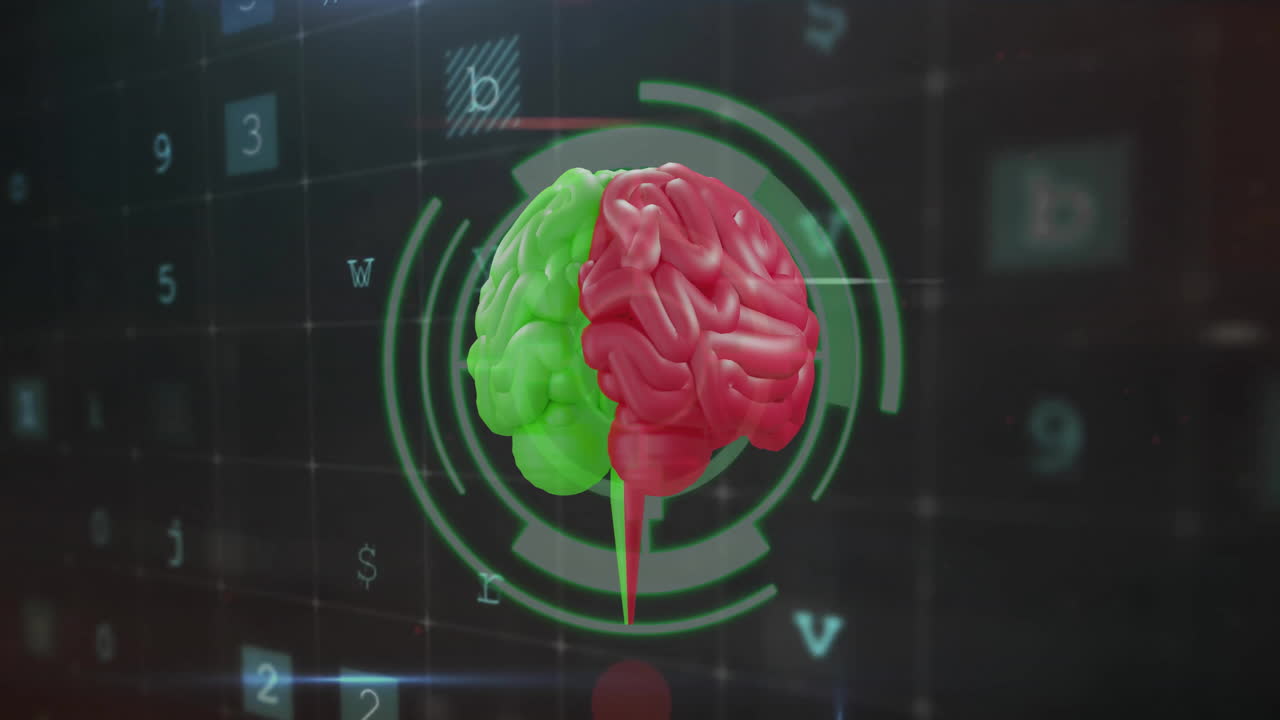 Animation Of Scope, Human Brain And Data Processing Free Stock Video ...