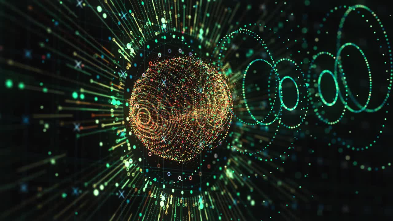 Premium stock video - Technology particles background fui, colorful and ...