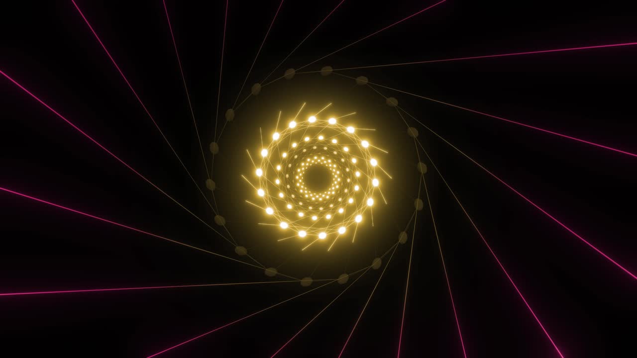 Vídeo Premium - Círculo túnel espiral rayo láser dorado vj bucle fondo ...