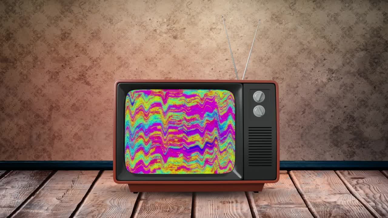 Premium stock video - Animation of screen of vintage television set ...