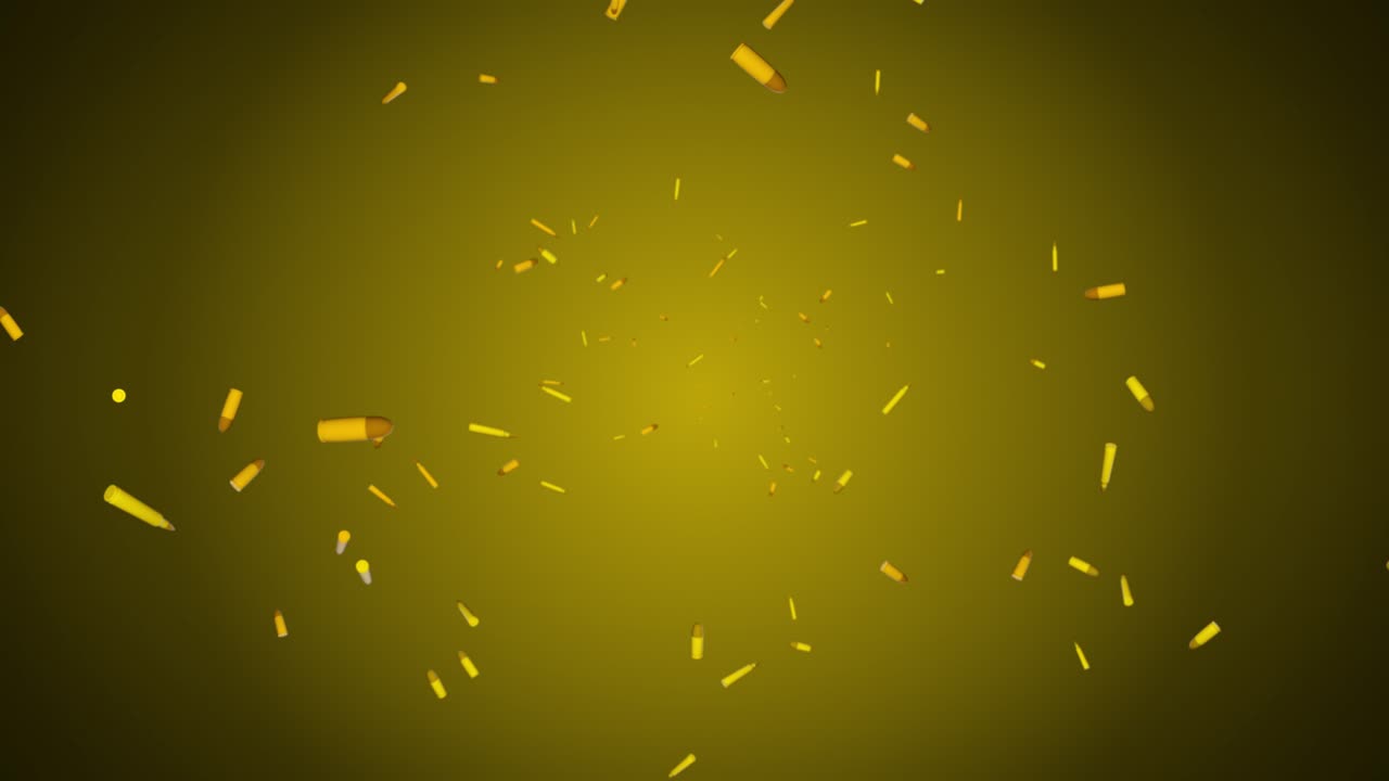 Sniper bullets falling flying in slow motion against green screen ammo ...
