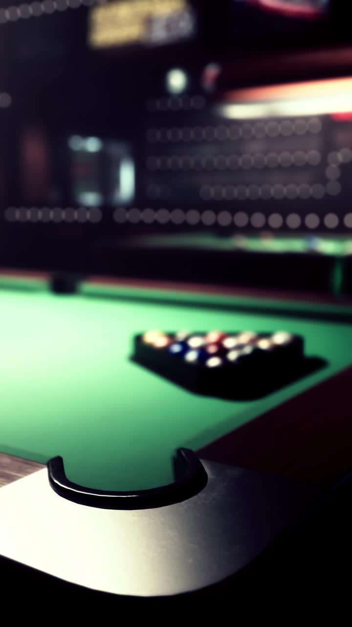 Premium stock video - Pool table in a bar