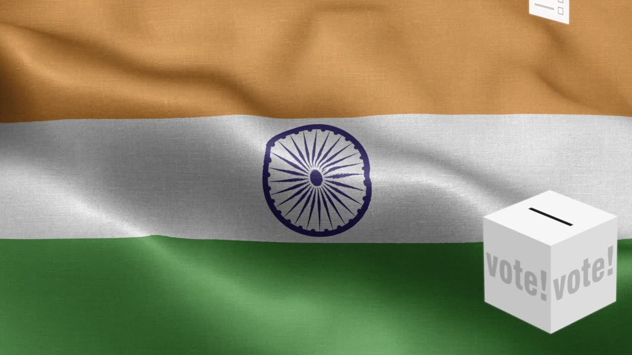 Ballots fly to box for India selection - Ballot box in front of flag ...