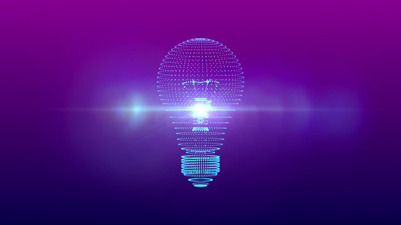 Premium stock video - Point matrix light bulb with glowing light