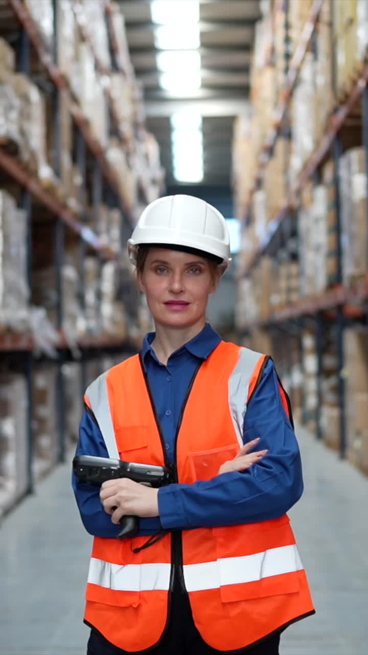 Warehouse worker portrait | Premium Stock Video Footage
