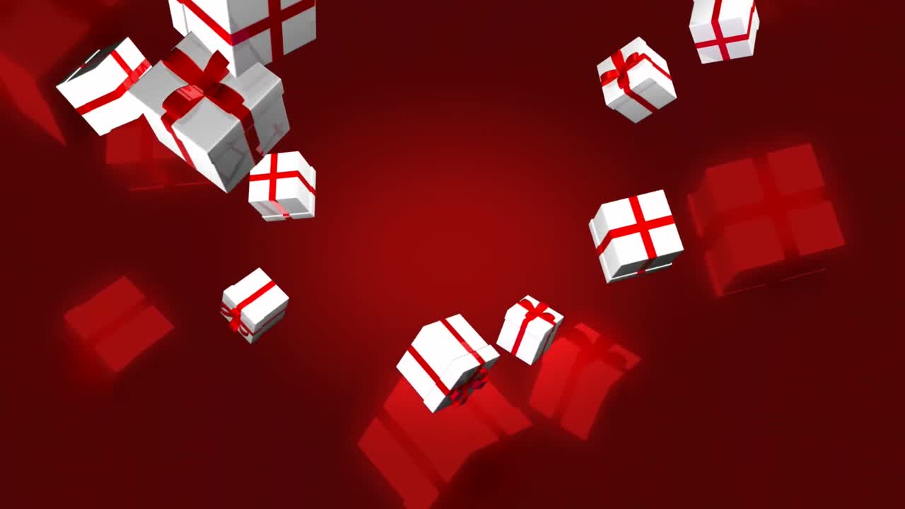 Premium stock video - Christmas presents floating up on red background ...