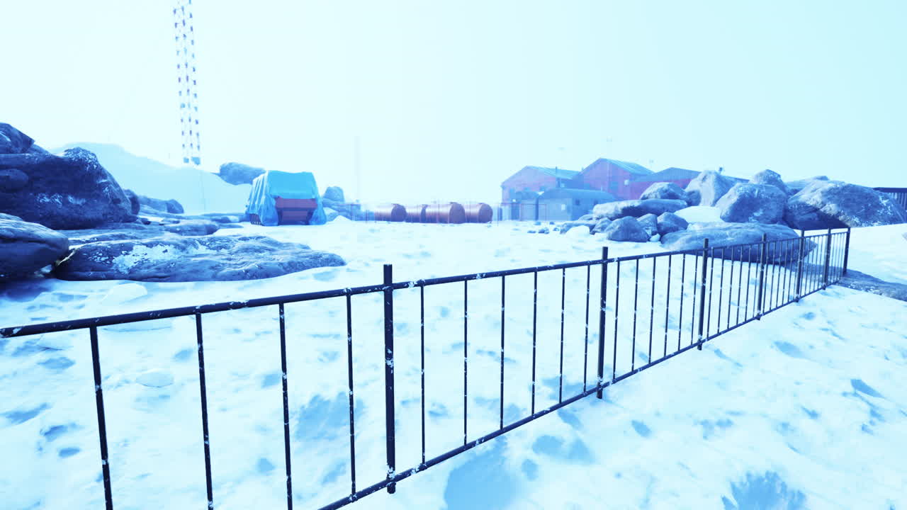 Snowy Research Station in a Remote Arctic Location | Premium Stock ...