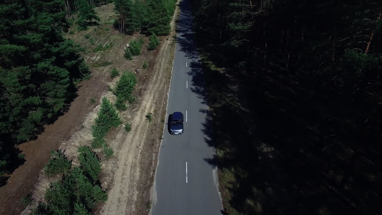 Premium stock video - Copter filming car in slow motion. copter view ...