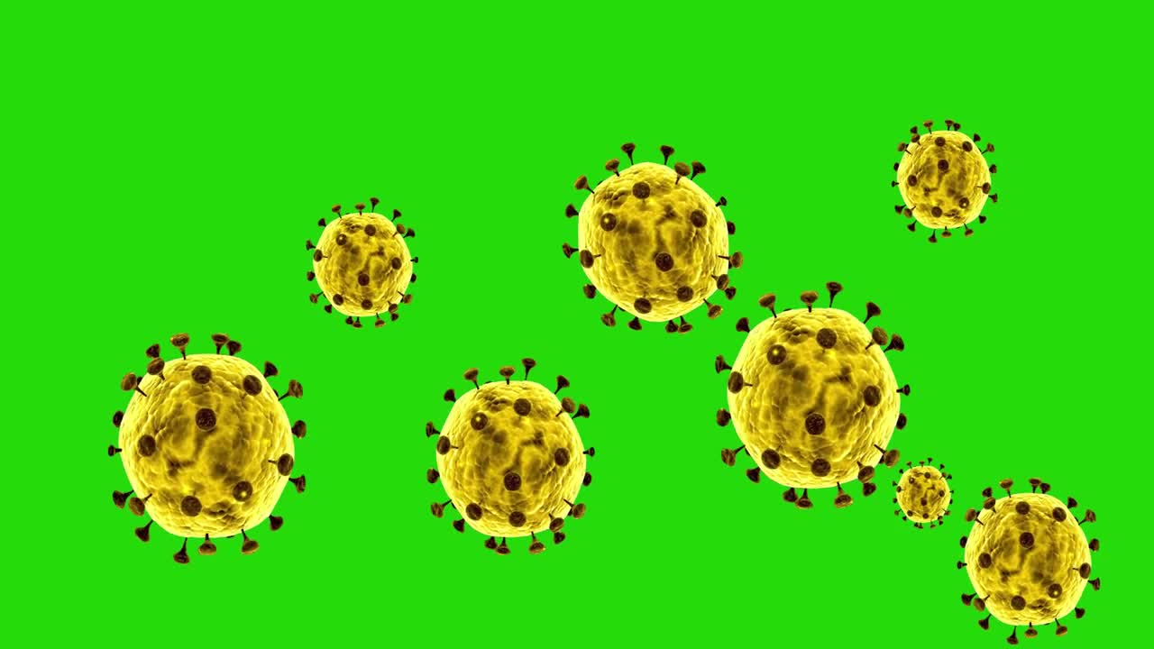 Premium stock video - Coronavirus animation green screen background