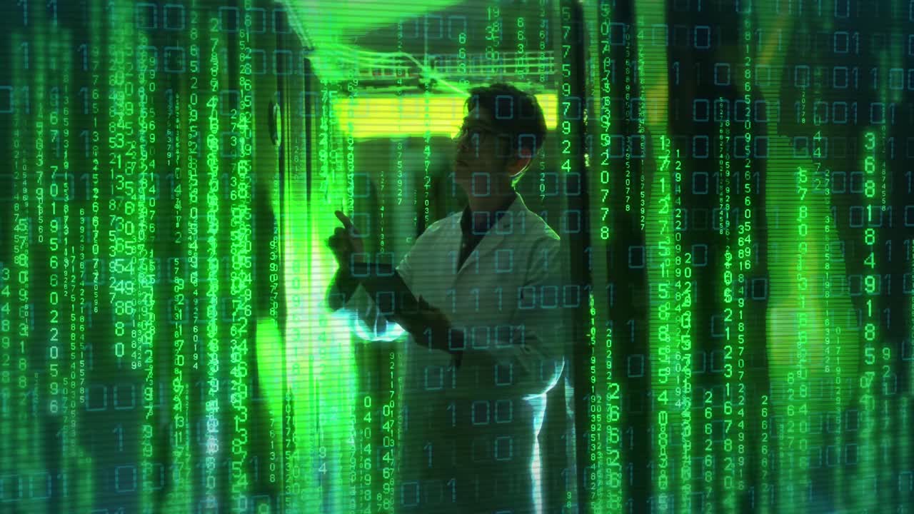 Premium stock video - Animation of binary coding over asian man by ...