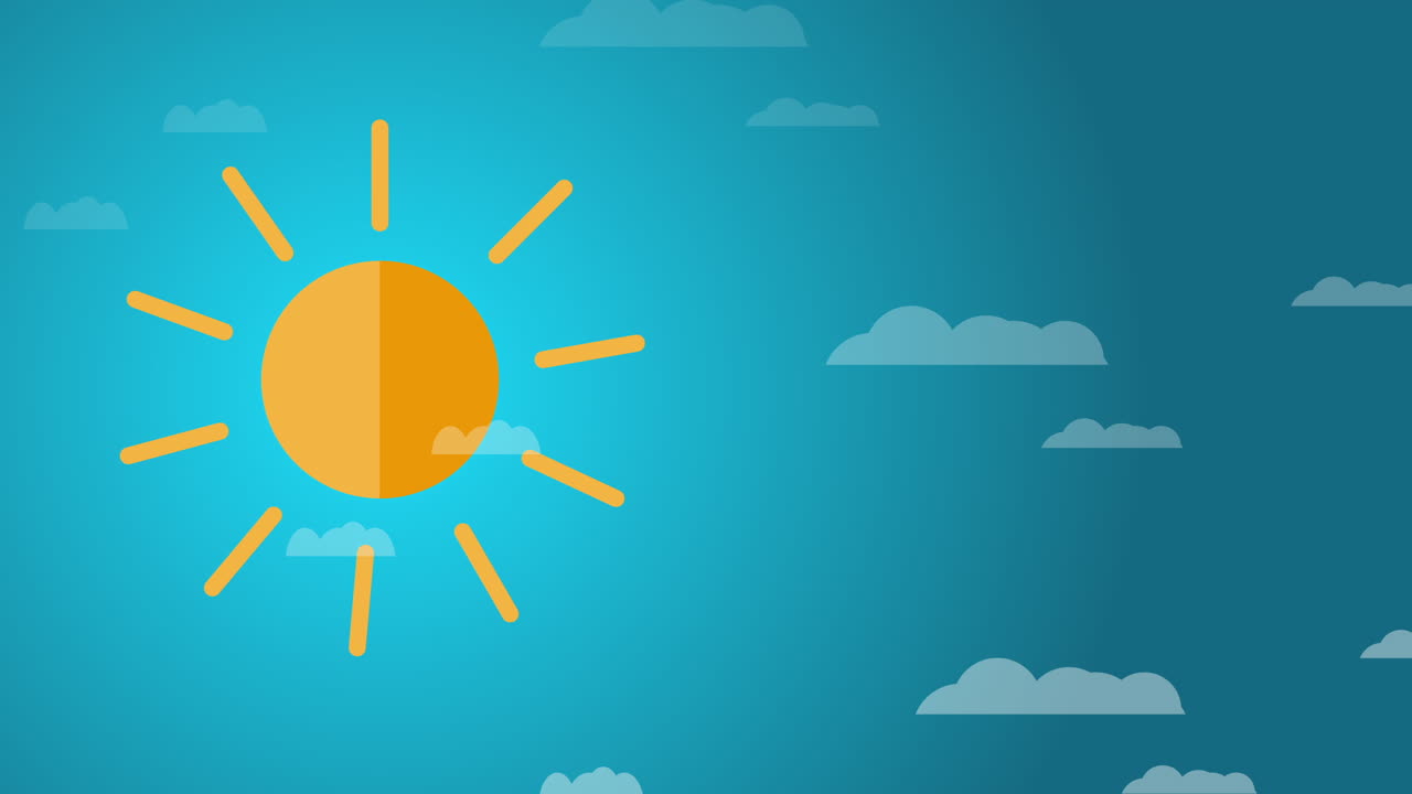 Premium stock video - Cartoon animation of sun shining and pulsing in ...