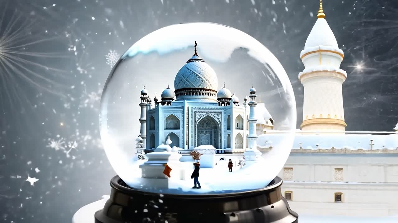 Taj mahal snow globe Premium Stock Video Footage