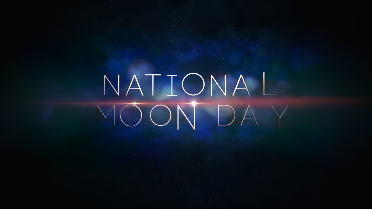 Premium stock video - National moon day with light of stars and blue ...