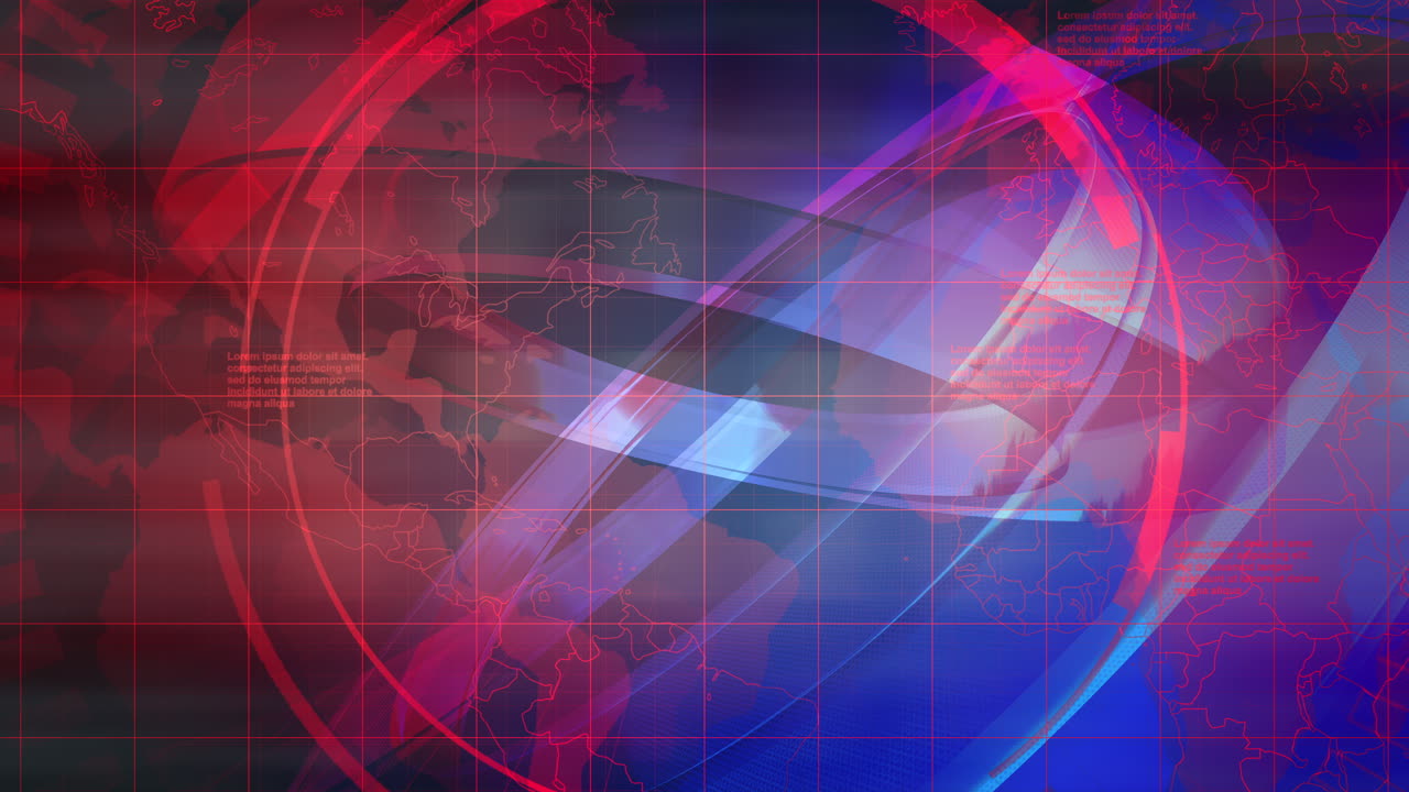 World map and circular elements in studio | Premium Stock Video Footage