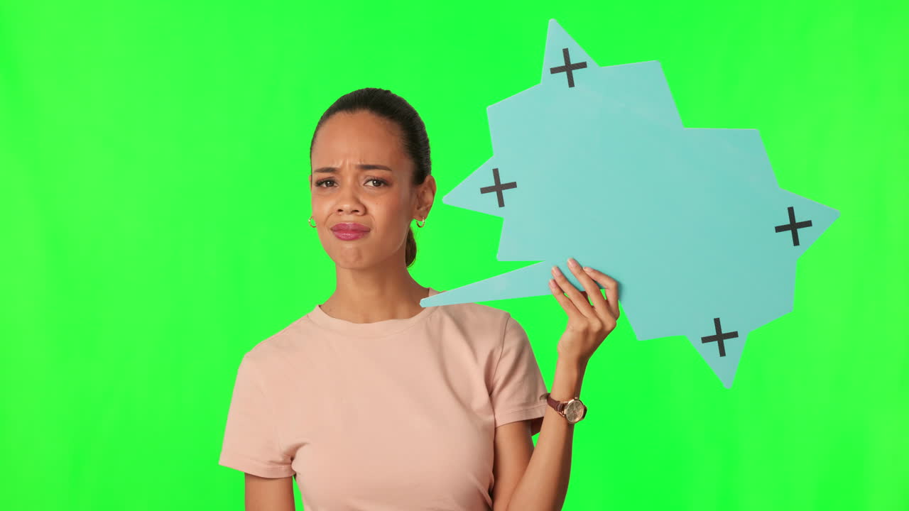 Premium stock video - Green screen, speech bubble