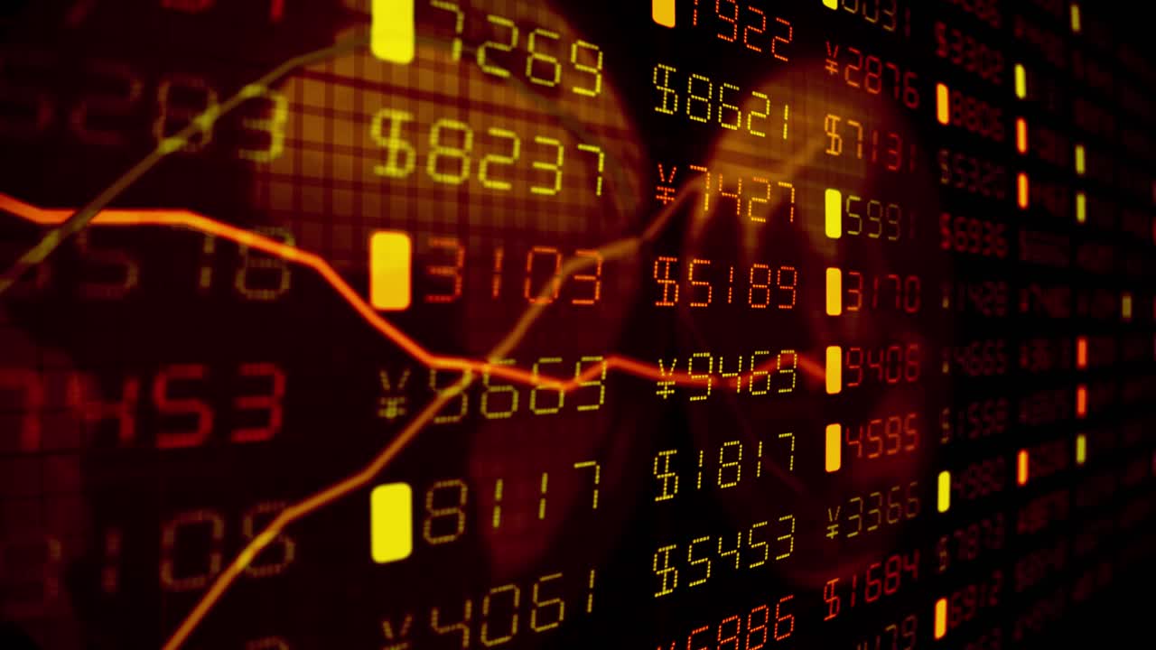 Premium stock video - Financial diagrams tickers numbers business data ...