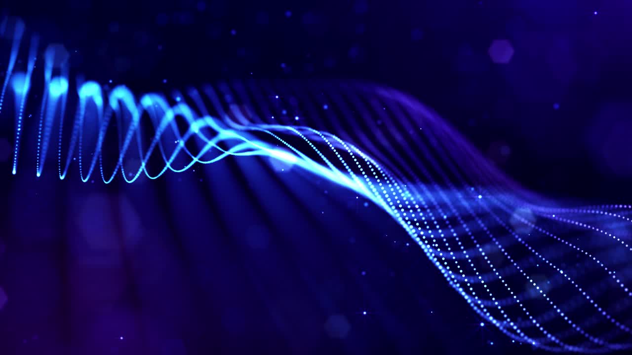 4k looped sci-fi particle background with bokeh and light effects. Glow ...