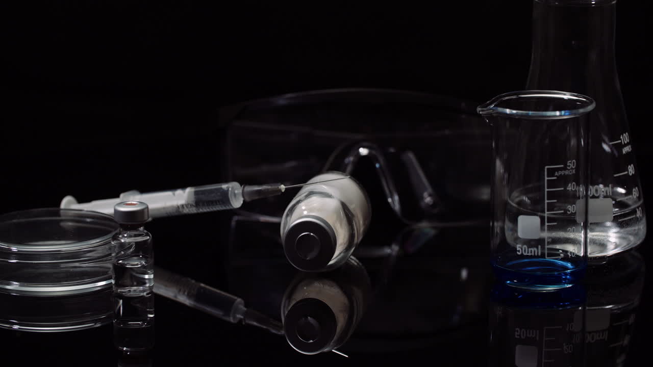 Free stock video - Laboratory equipement: syringe and medicine test ...