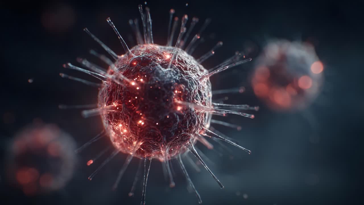 A Close-Up View of a Virus Structure, Highlighting Its Intricate Design ...