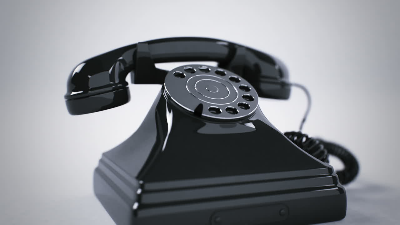 Premium stock video - Black retro telephone ringing endlessly. a ...