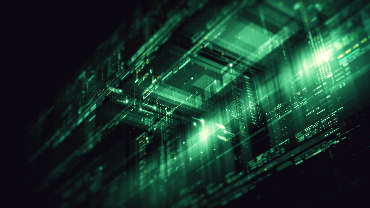 Futuristic data matrix AI simulation featuring metaverse inspired ...