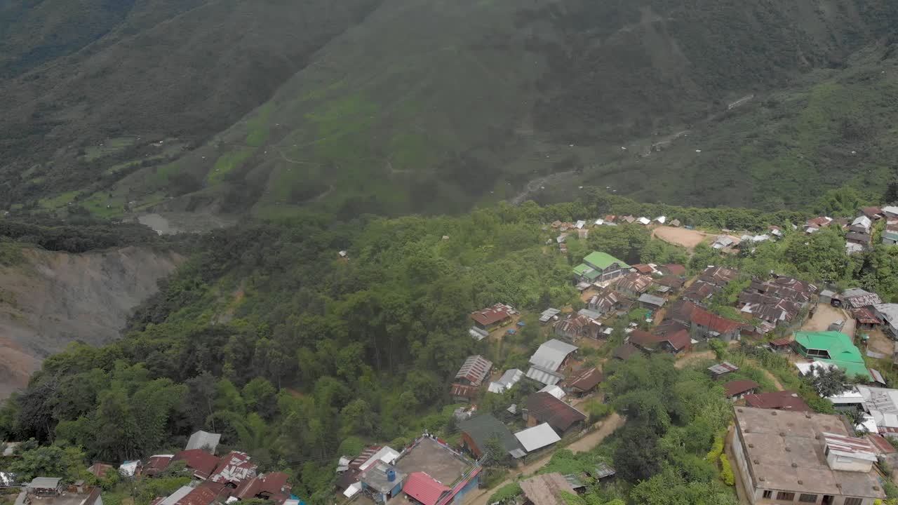 4k Aerial Spiral Reveal Shot Of One Of The Largest Village Tuensang Of ...