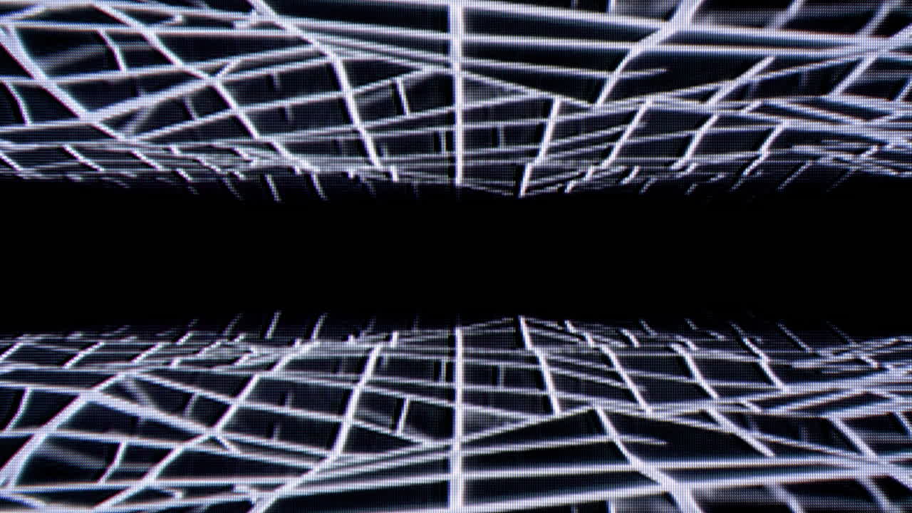 Moving Through Fractal Geometric Tunnel, Retro Vibe With VHS Textures ...
