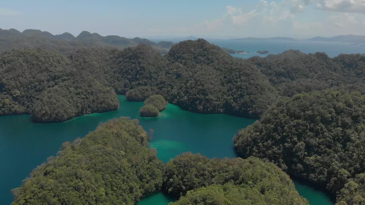 Beautiful Aerial Drone Shot Above Sohoton Natural Park In Siargao ...
