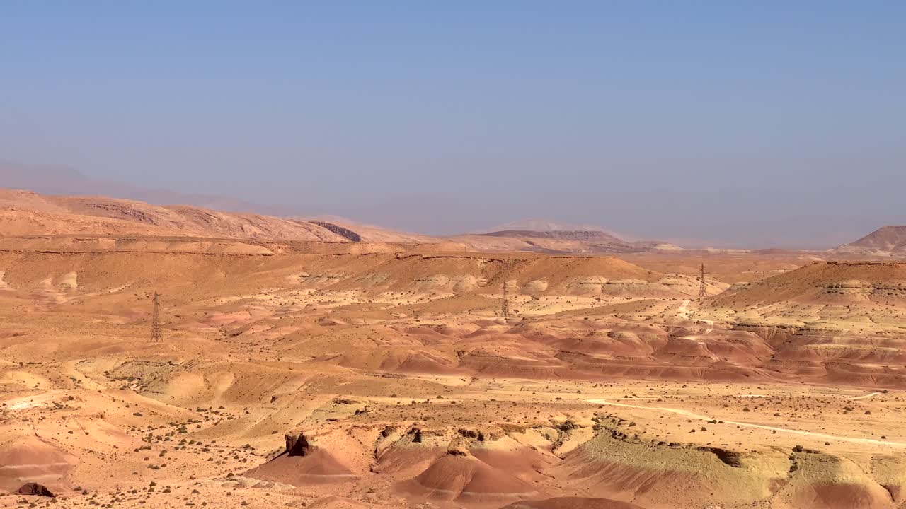 Static Wide Angle Shot Dry Hot Arid Desert Landscape In Sahara Africa ...