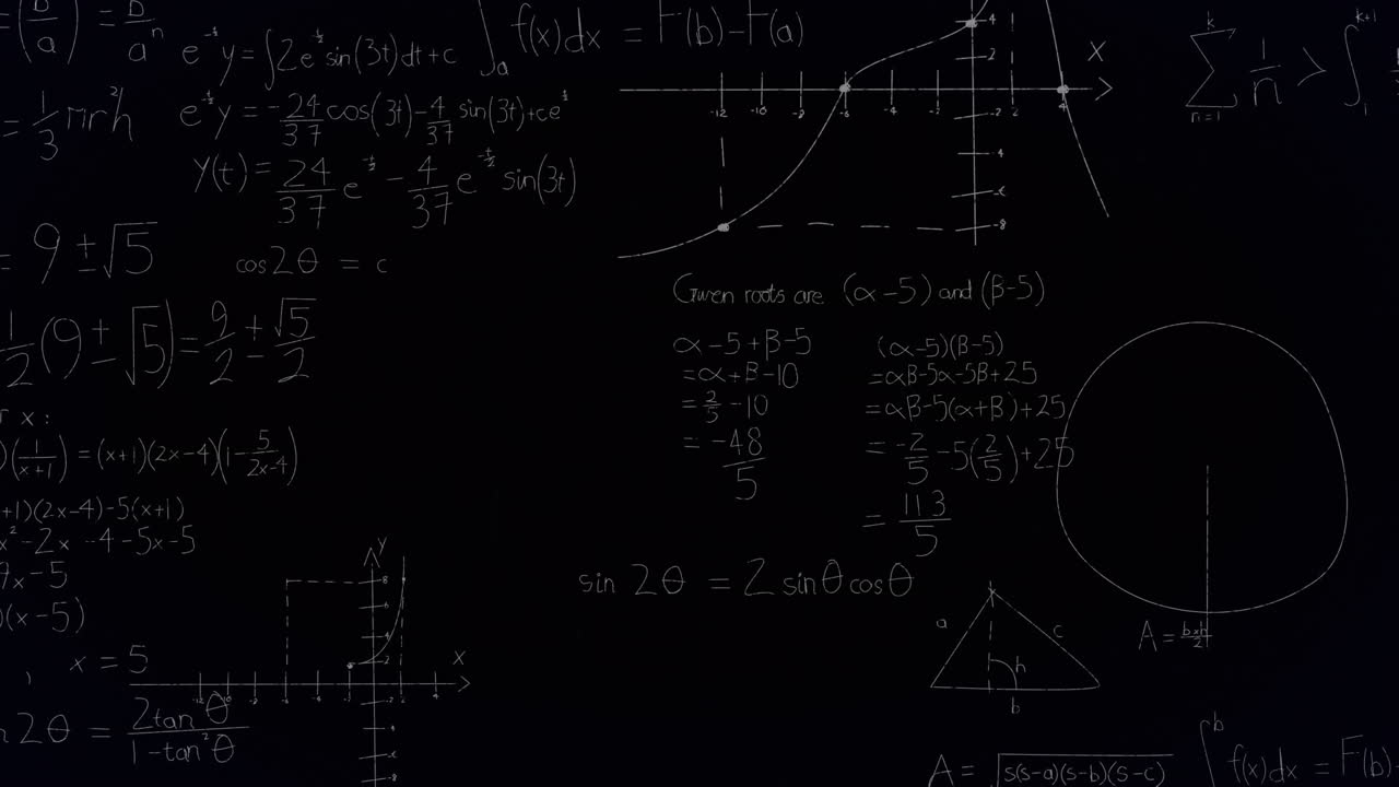 animation of mathematical equations on black background | freepik