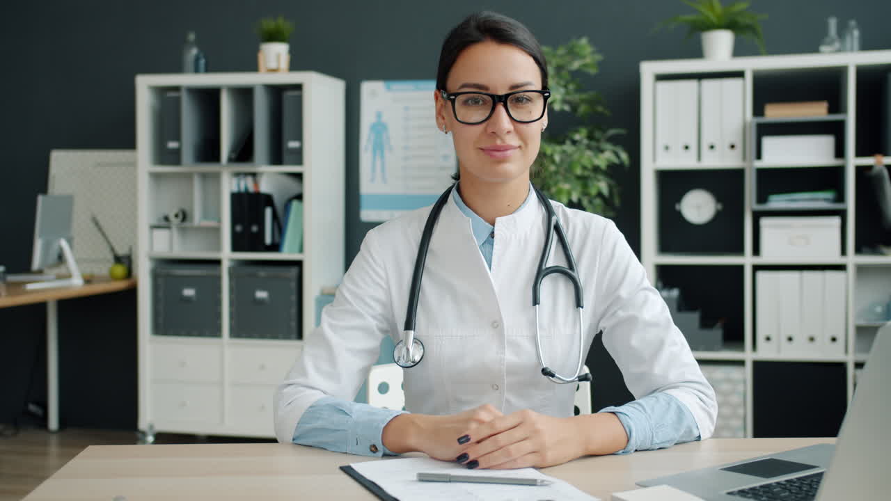 Doctor in Office Portrait | Premium Stock Video Footage