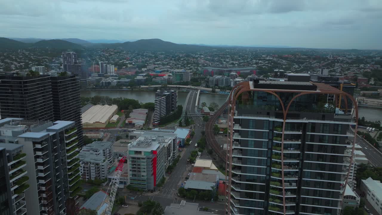 Premium stock video - Brissy south bank park australia aerial drone ...