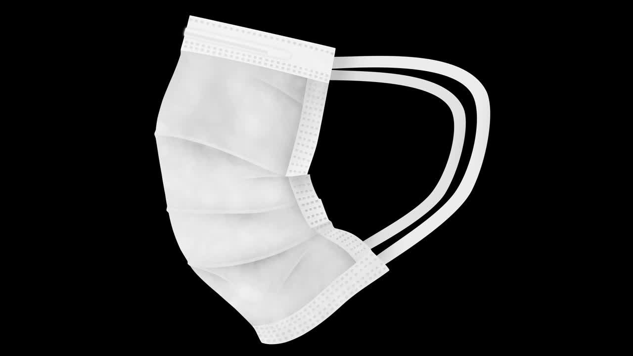 Realistic medical face mask against virus. Wearing mask and breathe ...